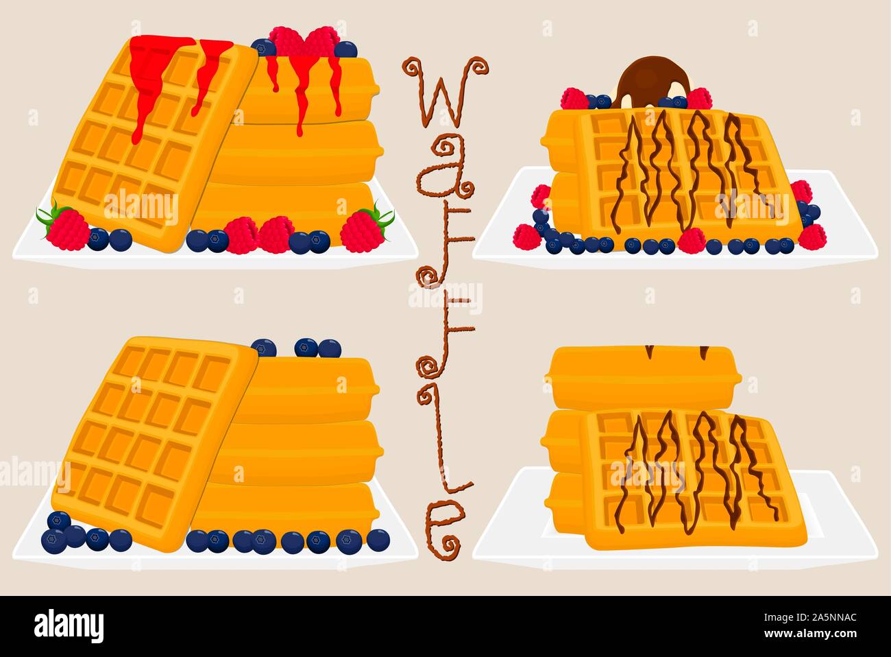 Waffeln cartoon Stock-Vektorgrafiken kaufen - Alamy