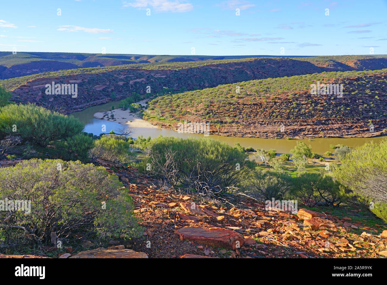 Blick auf die Murchison River Gorge in Kalbarri National Park in der ...