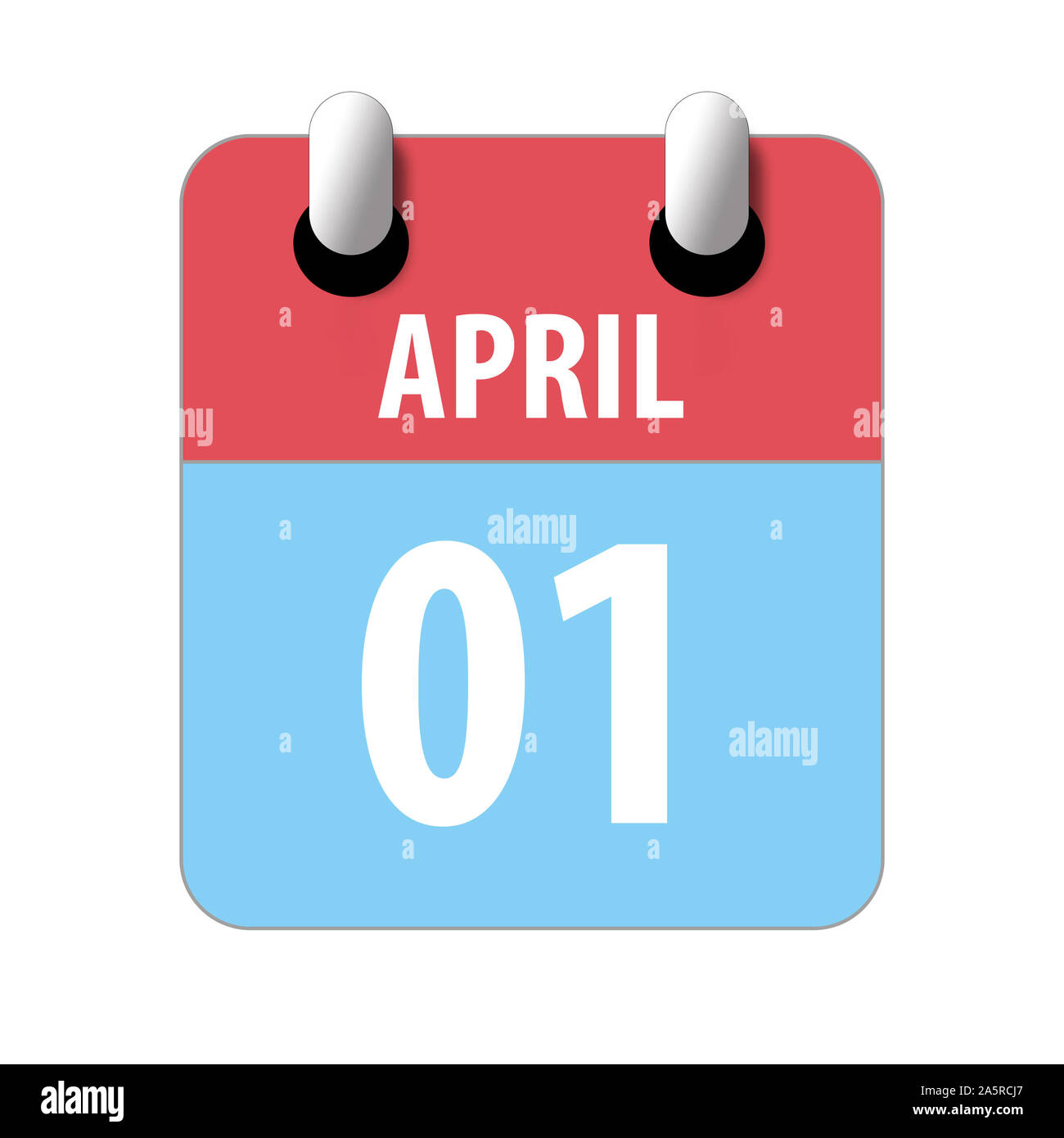 April 1st. 1. Tag des Monats, Einfacher Kalender Symbol auf weißem ...