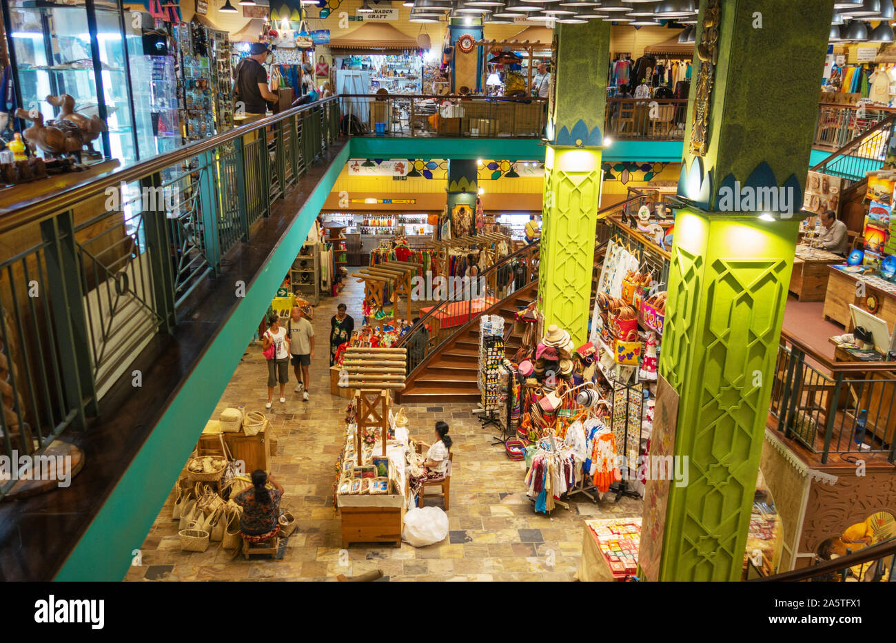 Le Handwerkermarkt Port Louis Mauritius; Einrichtung der lokalen Basar ...