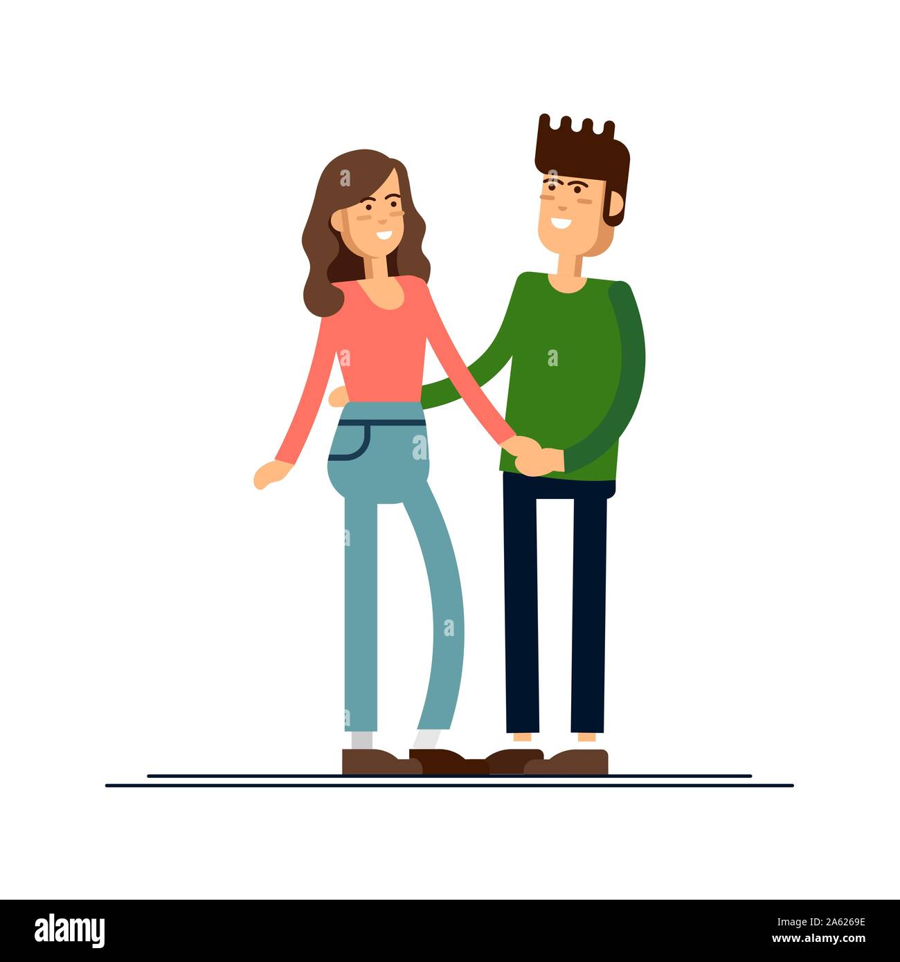 Paar in der Liebe. Mann und Frau einander liebevoll umarmt. Zeichen für ...