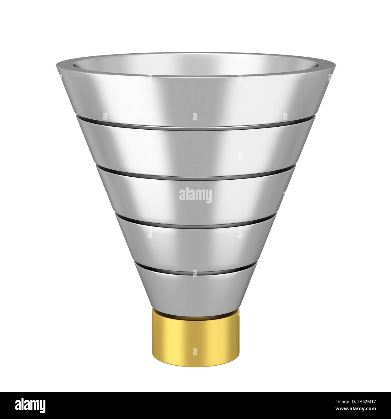 Trichter Chart. 3d-Abbildung auf weißem Hintergrund Stockfotografie - Alamy