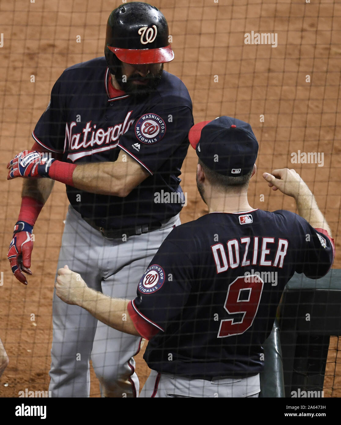 Houston, USA. 23 Okt, 2019. Washington Angehörigen Adam Eaton ...