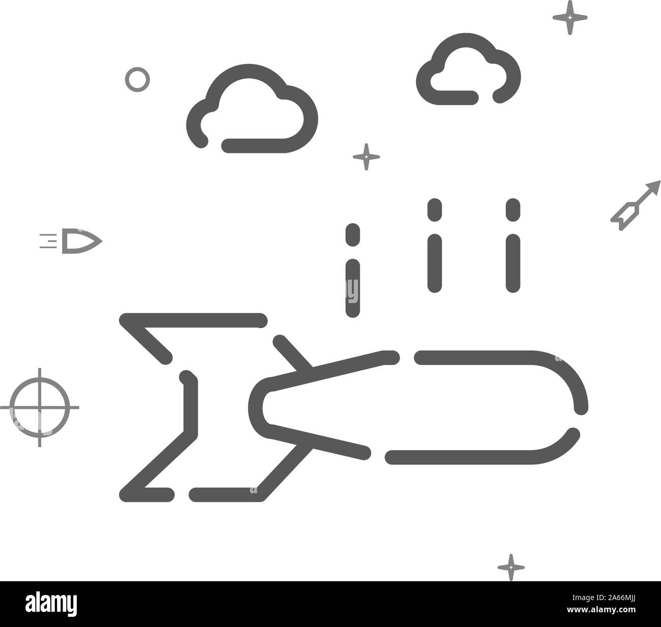 Fallende Bombe einfachen Vektor Symbol Leitung. Bombardierung Symbol ...