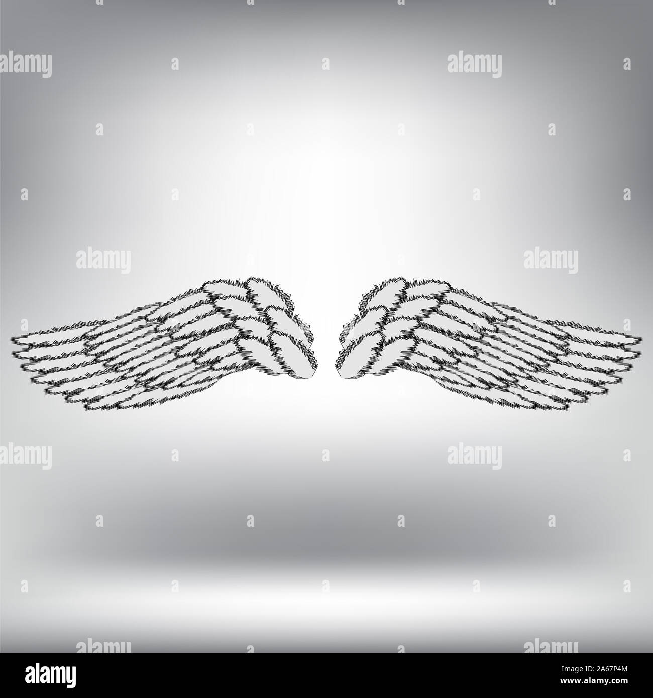 Engel oder Phoenix Flügel. Winged Logo Design. Teil von Eagle Bird ...