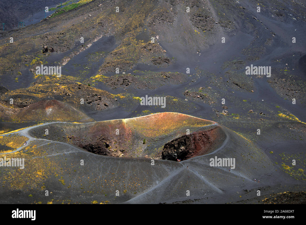 Vulkanische Landschaft mit Silvestri Krater, seitliche Kegel und Flow ...