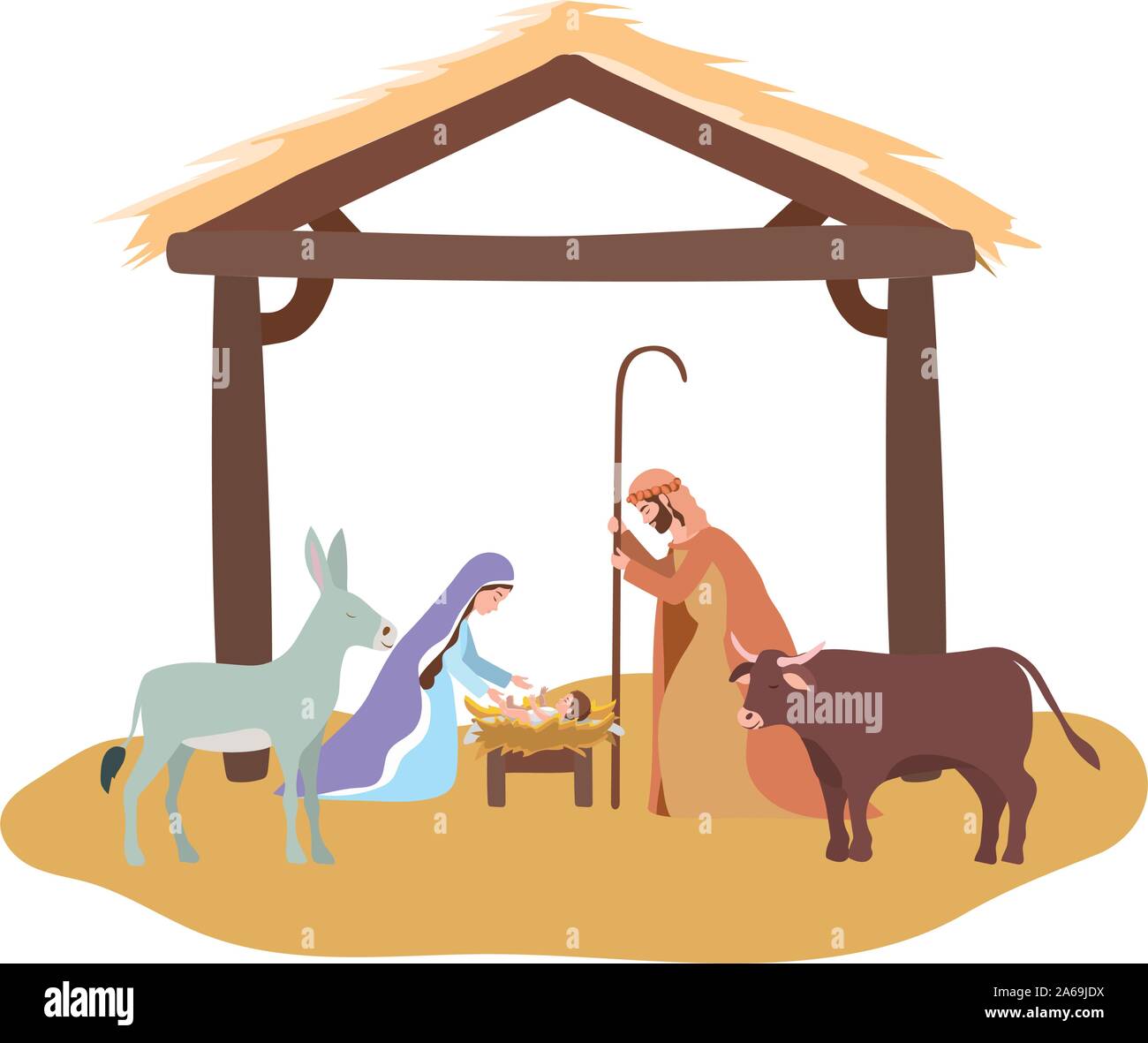 Jesus geburt im stall in bethlehem Ausgeschnittene Stockfotos und -bilder - Alamy