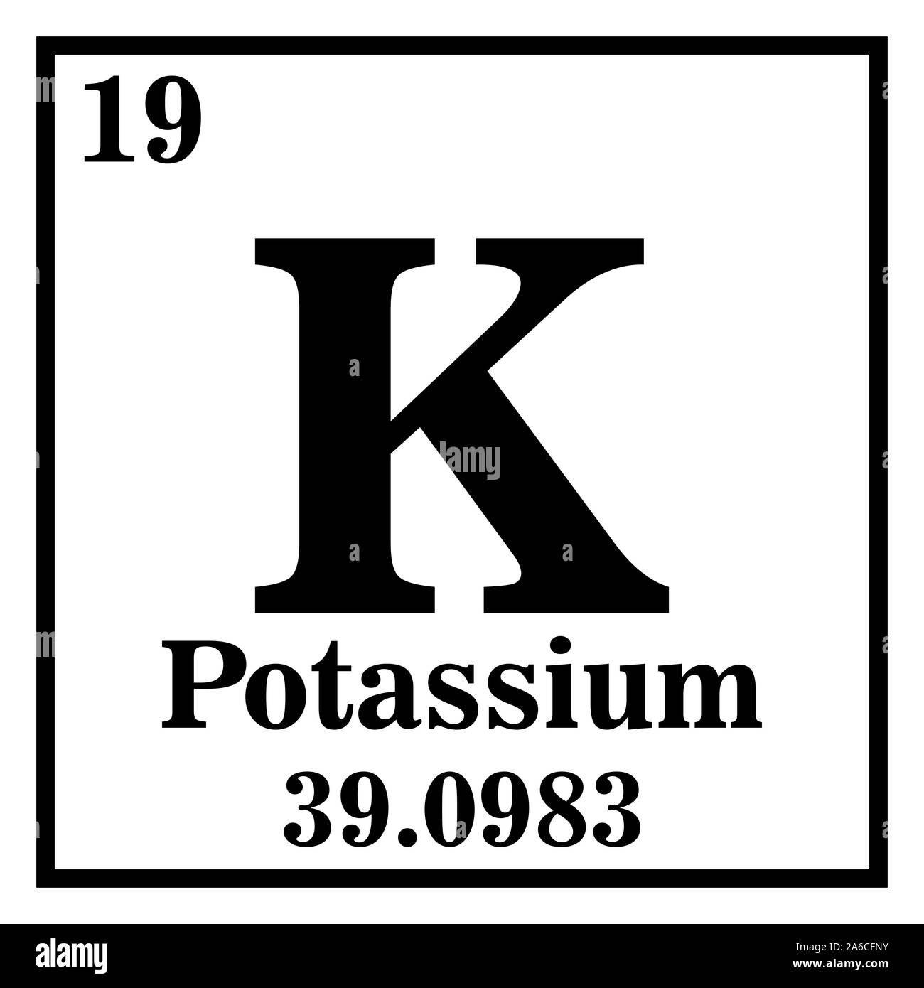 Kalium Periodensystem der Elemente Vektor-illustration eps 10 Stock ...
