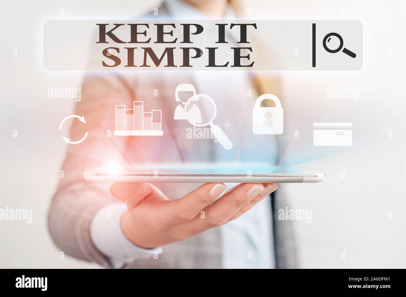 Text Zeichen zeigen, halten Sie es einfach. Business Foto Text etwas ...