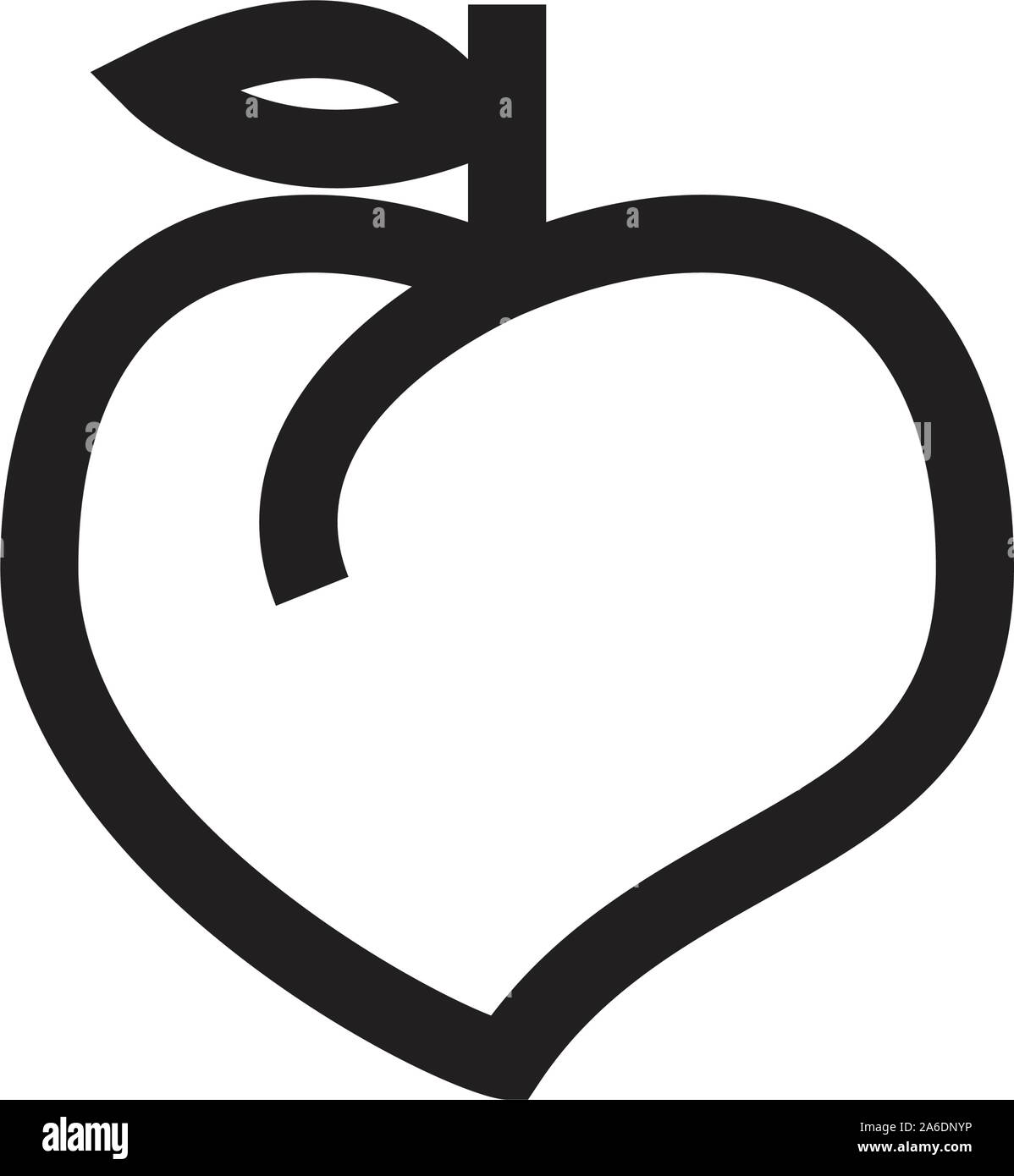 Pfirsich Symbol, Vector Illustration. Flaches Design Stil. vector peach ...