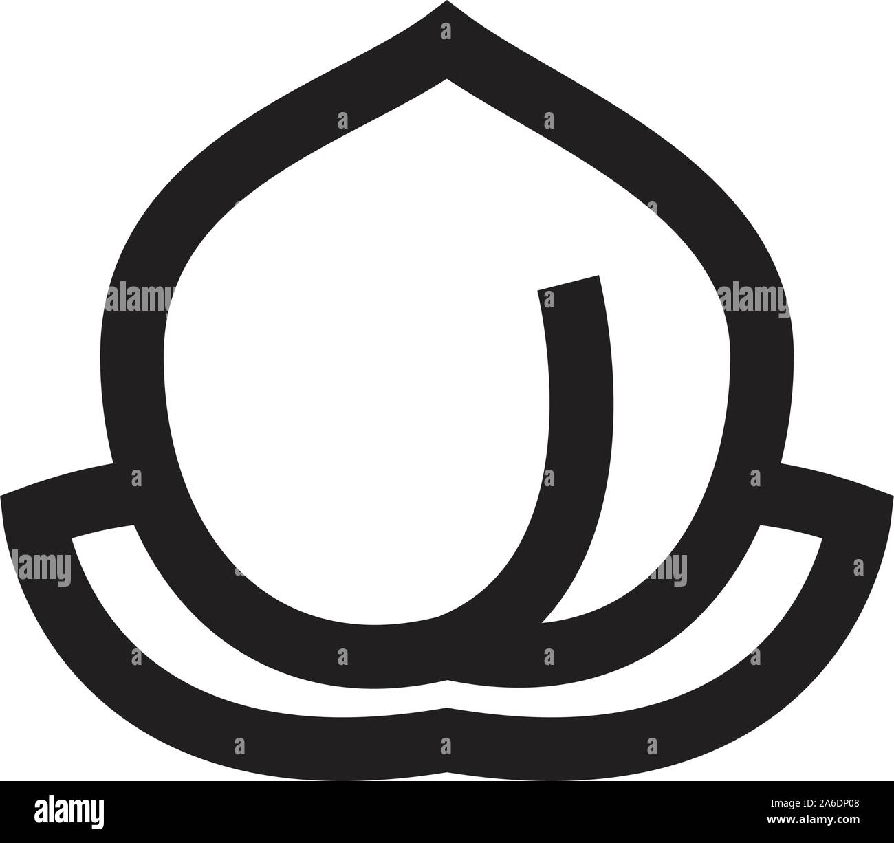 Pfirsich Symbol, Vector Illustration. Flaches Design Stil. vector peach ...