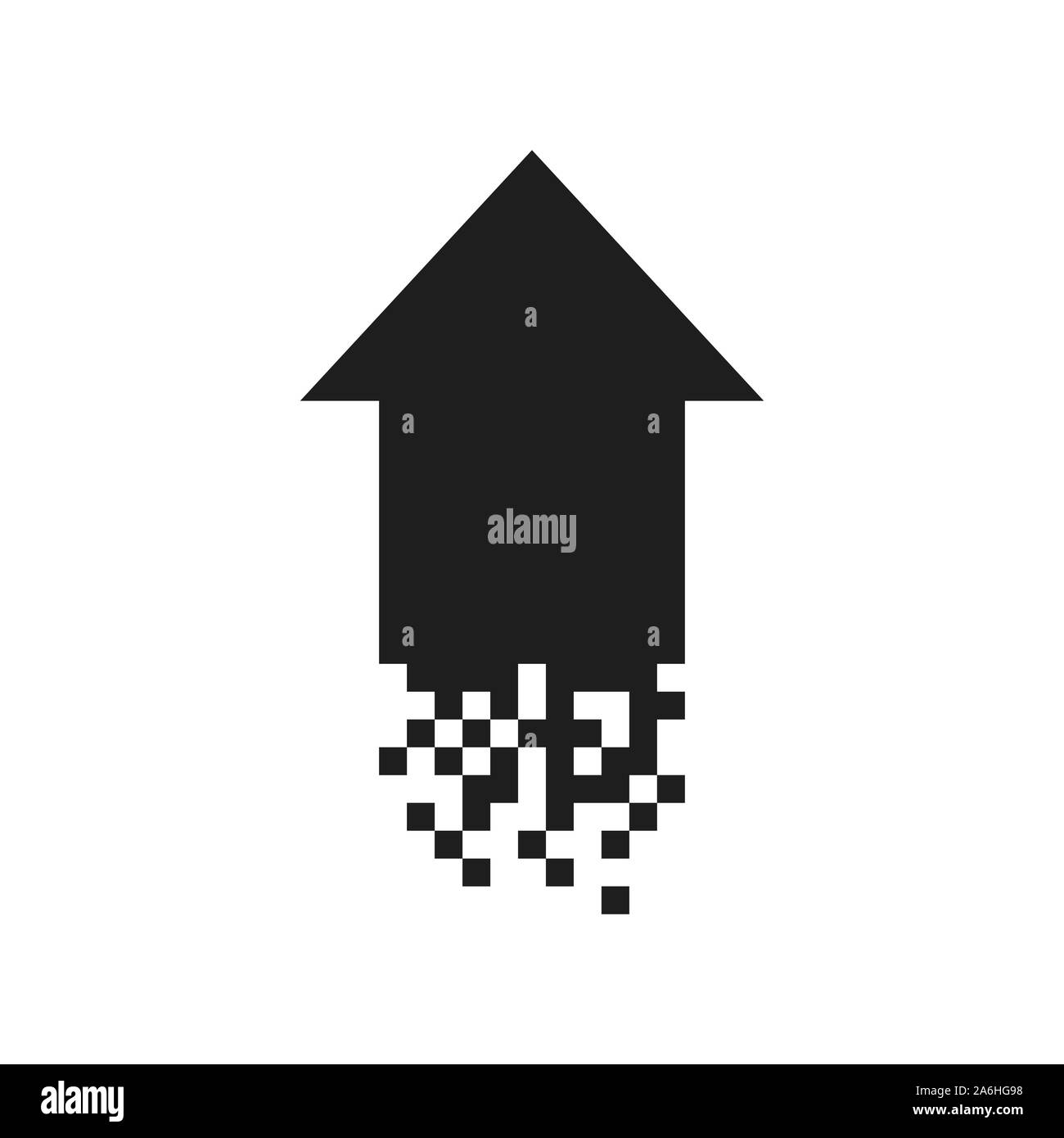 Pfeil nach oben Pixel schwarz Symbol, digitale Vector schwarz Logo ...