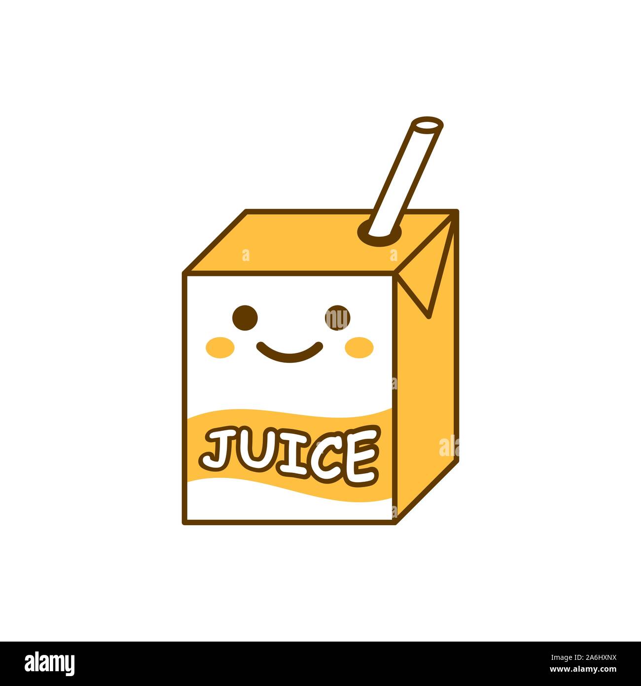 Süße Saft Symbol im flachen Stil. Kawaii trinken Vector Illustration ...
