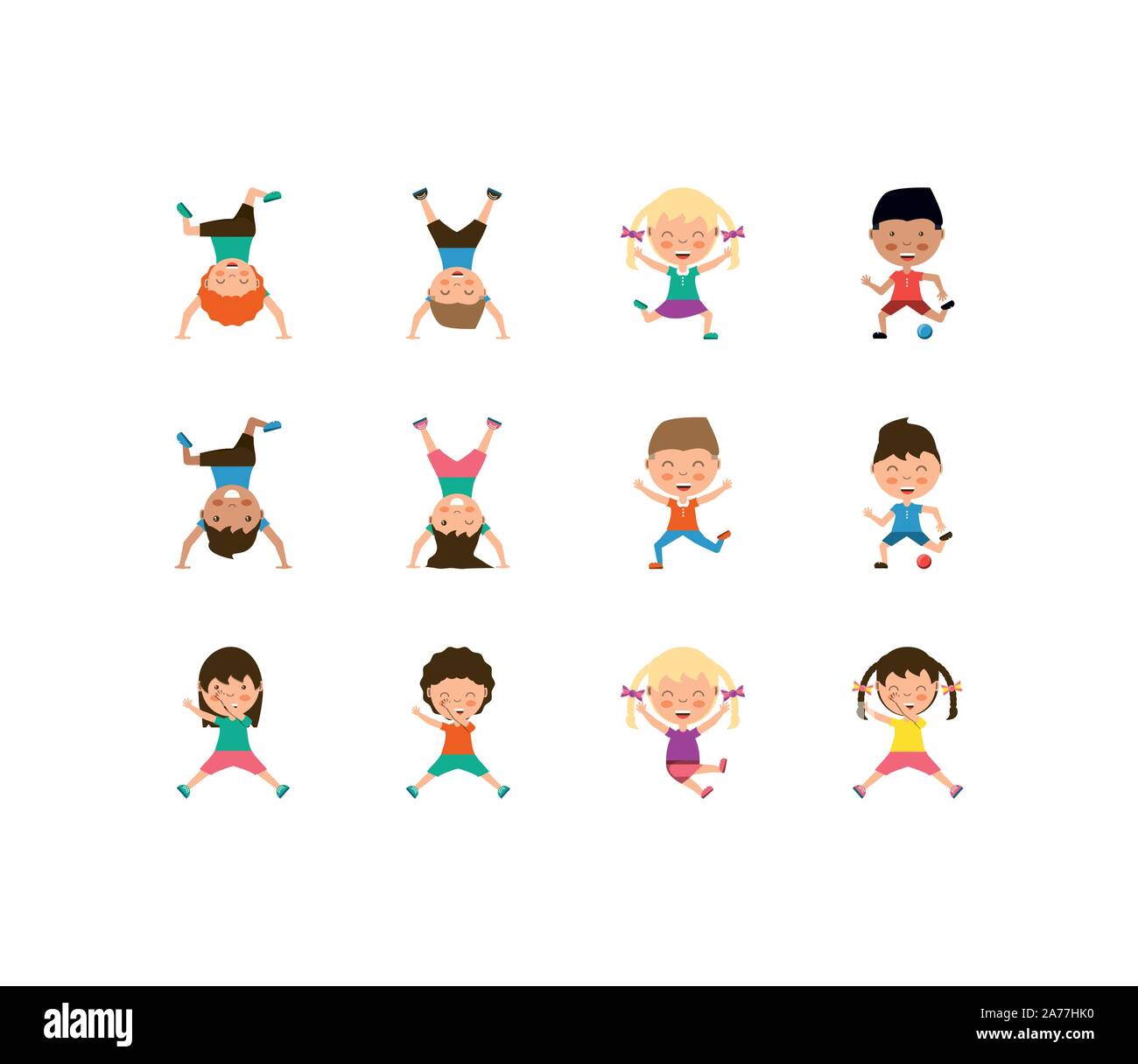 Kinder cartoons Icon Set pack, Hochwertige Sorte Symbole Vector ...