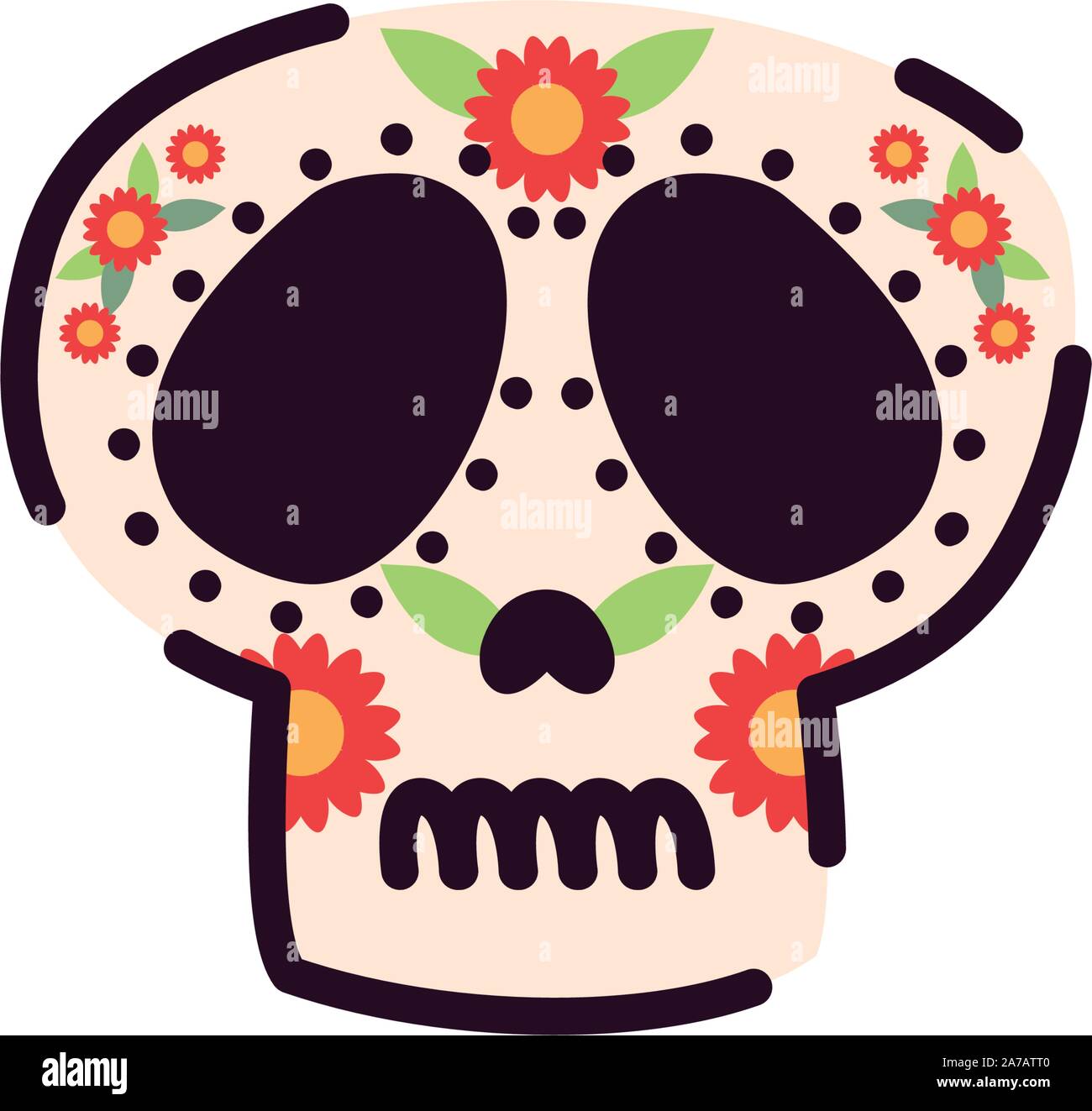 Mexican Skull Head Design, Tod horror tattoo Dekoration dunkel und ...