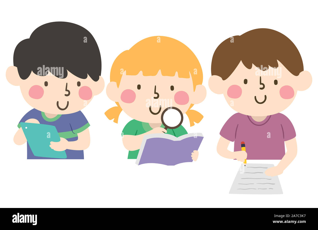 Abbildung: Kinder zeigen wissenschaftliche Methode Forschung, kleiner ...