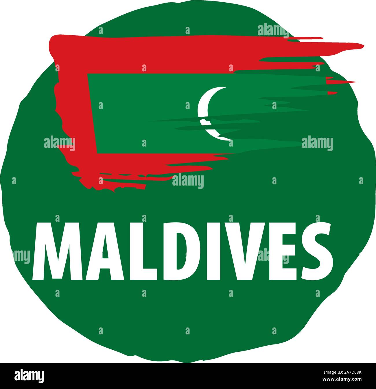 Malediven Flagge, Vector Illustration auf weißem Hintergrund Stock ...