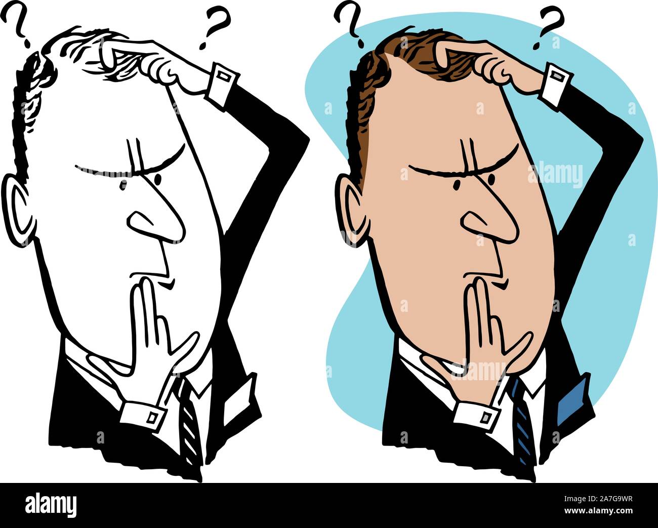 Cartoon man question -Fotos und -Bildmaterial in hoher Auflösung – Alamy