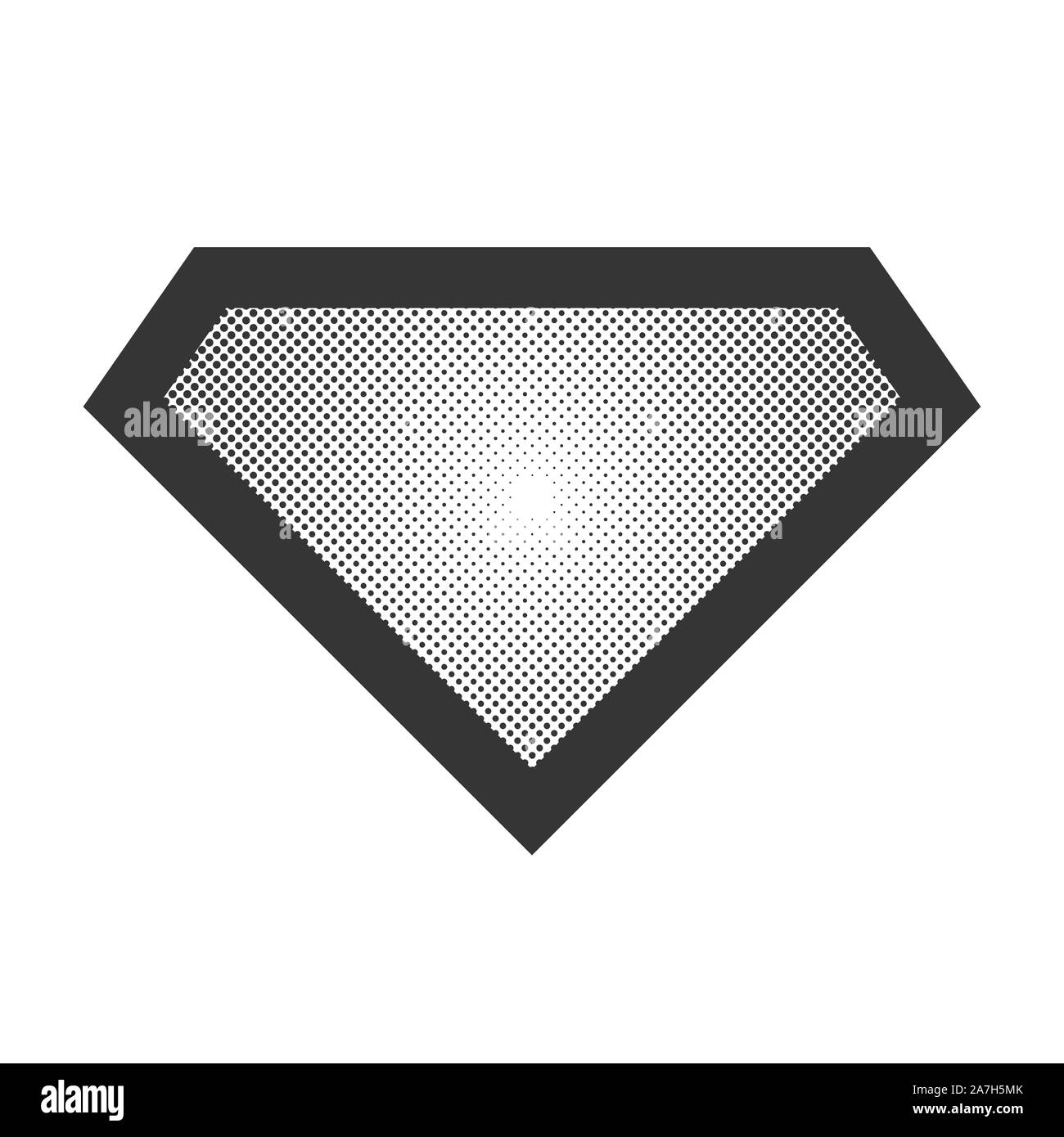 Vektor Superhelden logo isoliert. Black Diamond icon. Gepunktete ...