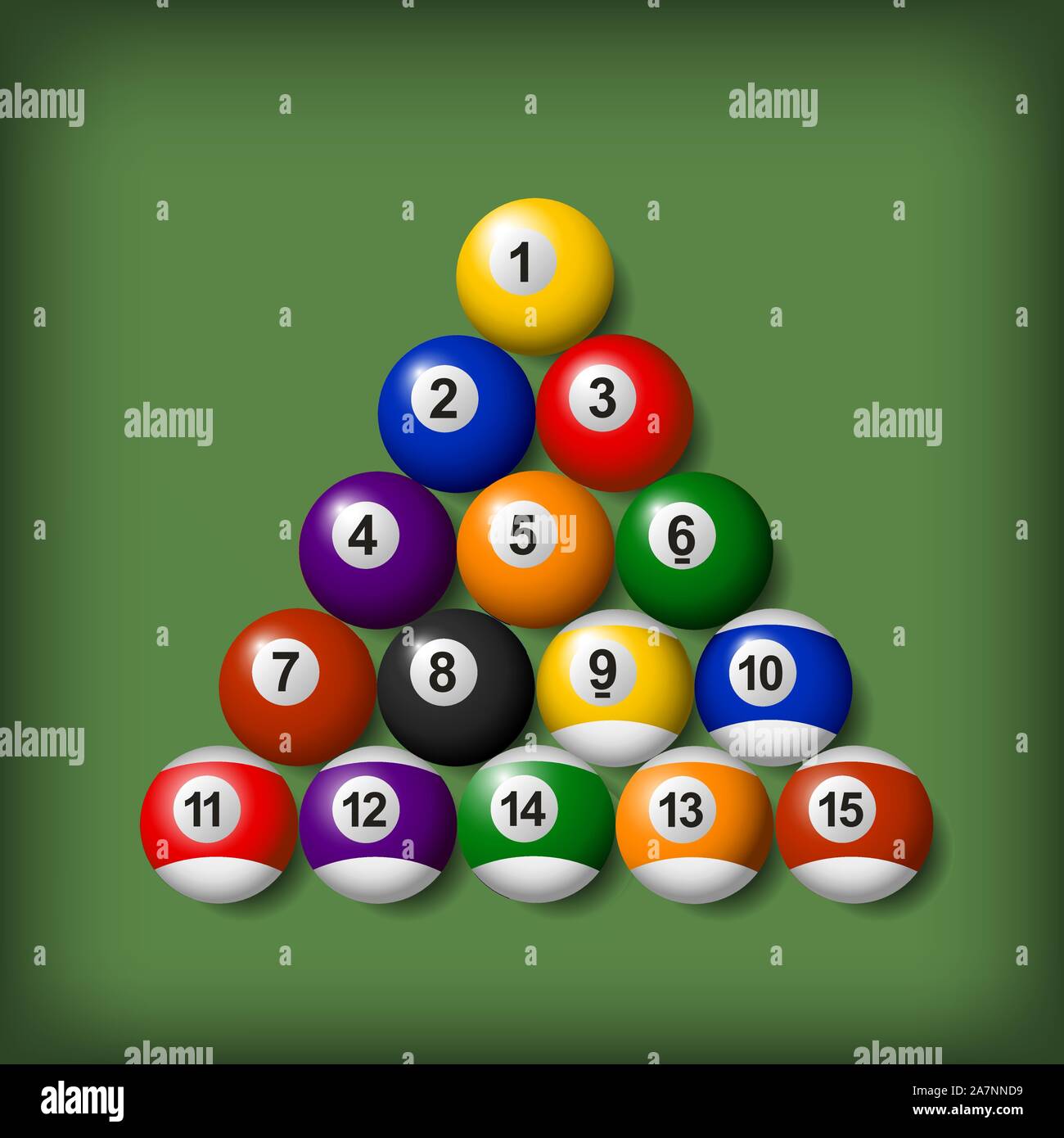 Billard Kugel set Vektor Cartoon Illustration Stock-Vektorgrafik - Alamy
