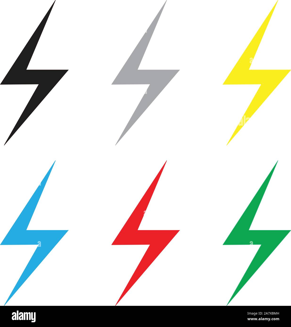 Blitz-Symbol auf weißem Hintergrund. Flacher Stil. Blitz-Symbol für ...