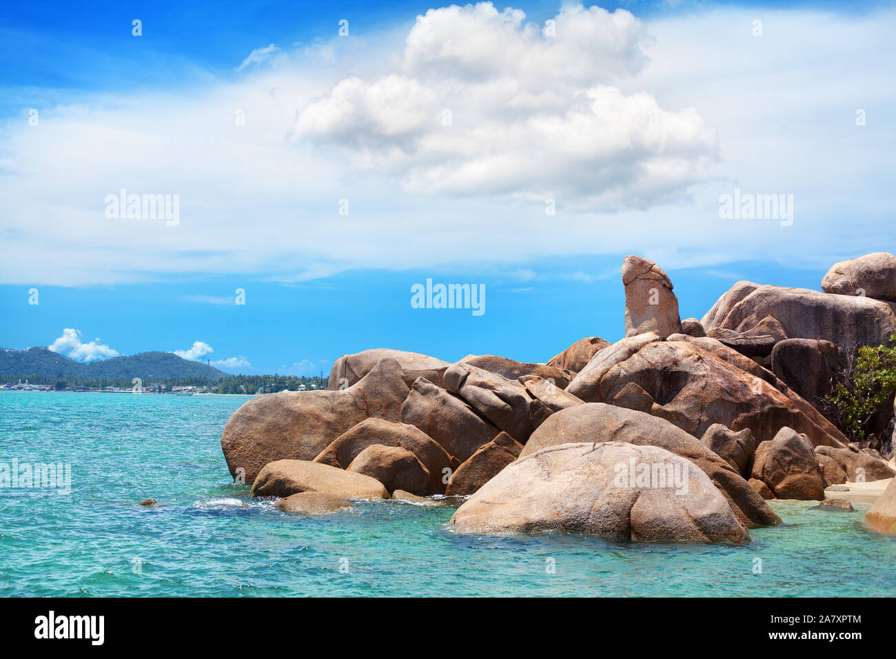 Hin Ta und Hin Yai Felsen auf das Meer ganz nah, Großmutter und ...