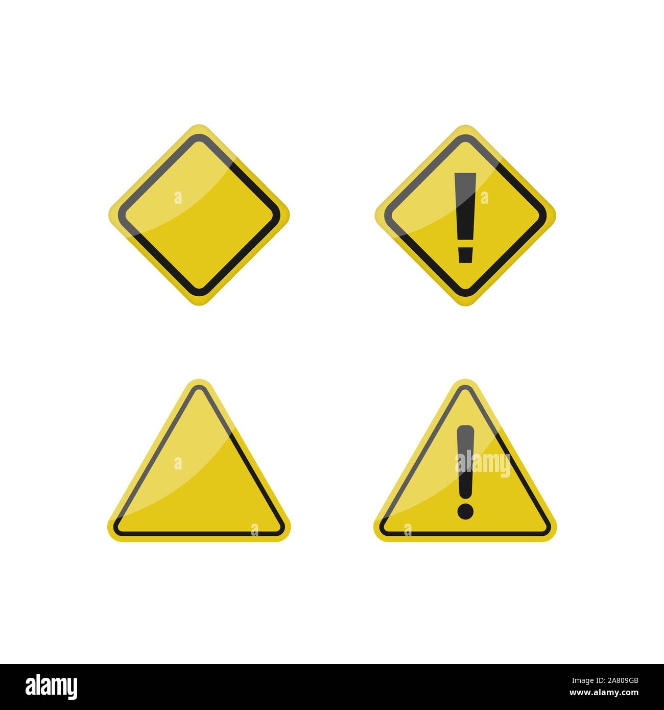 Hazard warning signs set Stock-Vektorgrafiken kaufen - Alamy