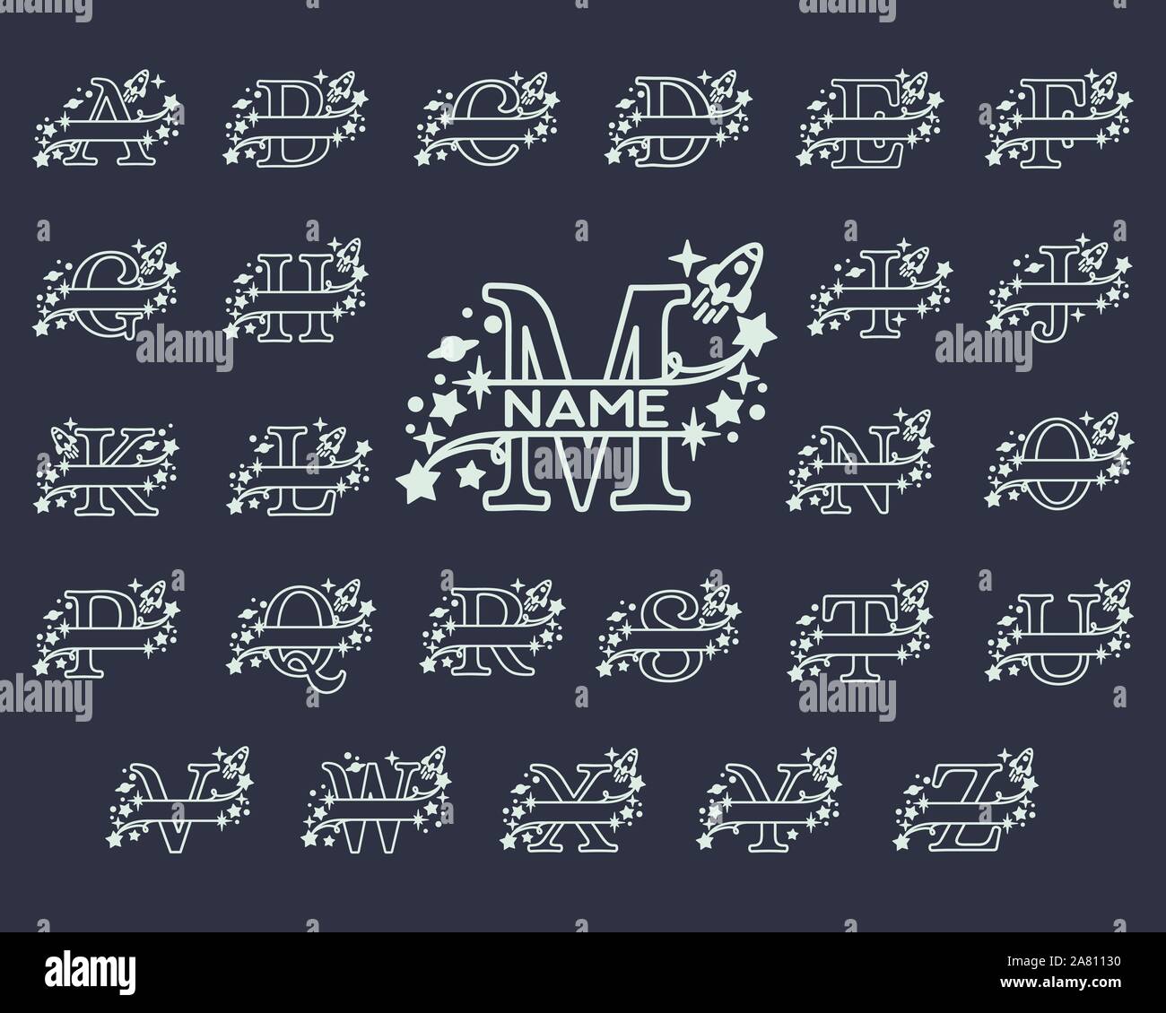 Alphabet Split Monogramme, Split Schreiben Monogramm, Alphabet Frame ...