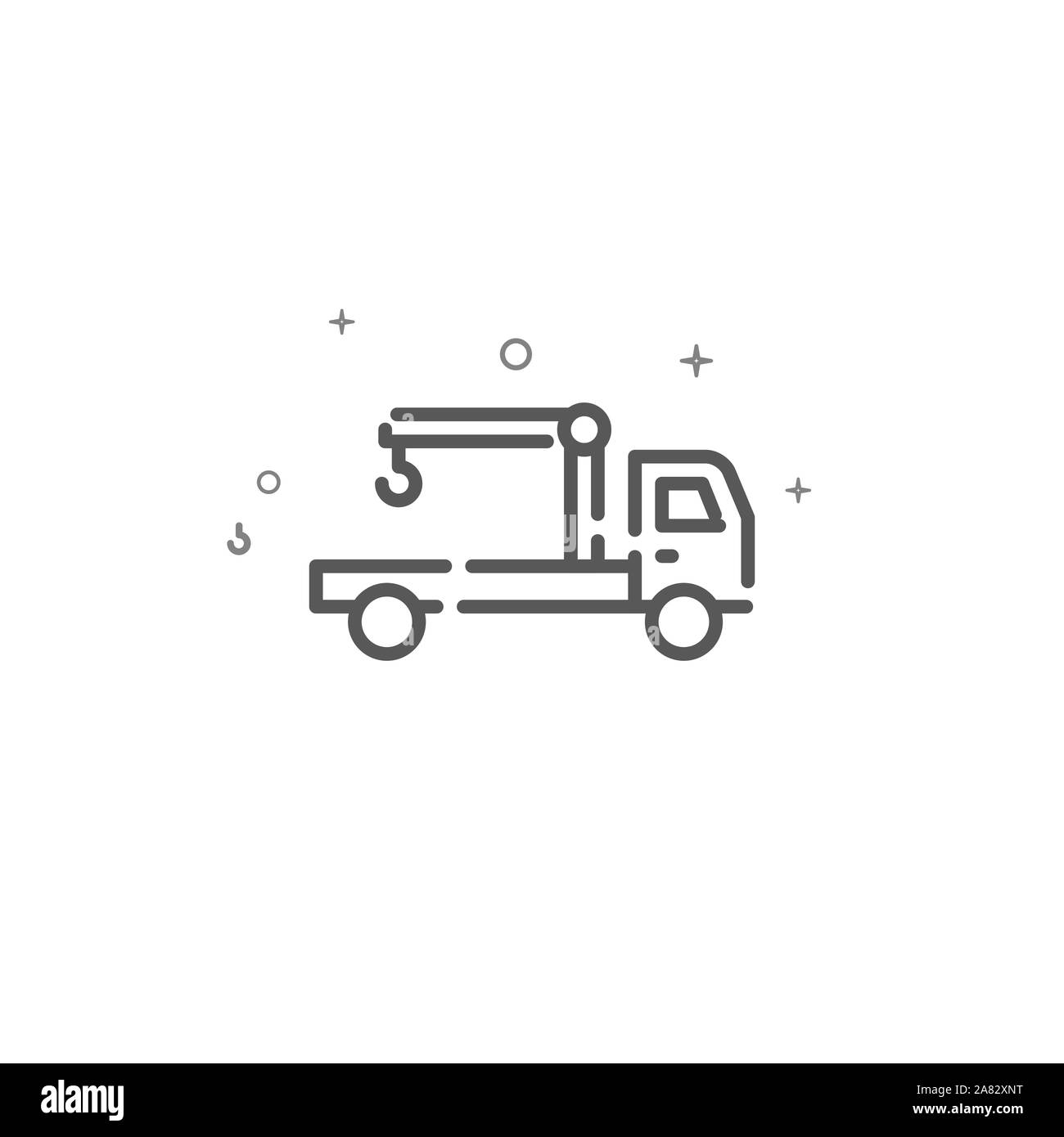 Manipulator Auto einfache Linie Symbol. Manuelle Kran-LKW-Symbol ...