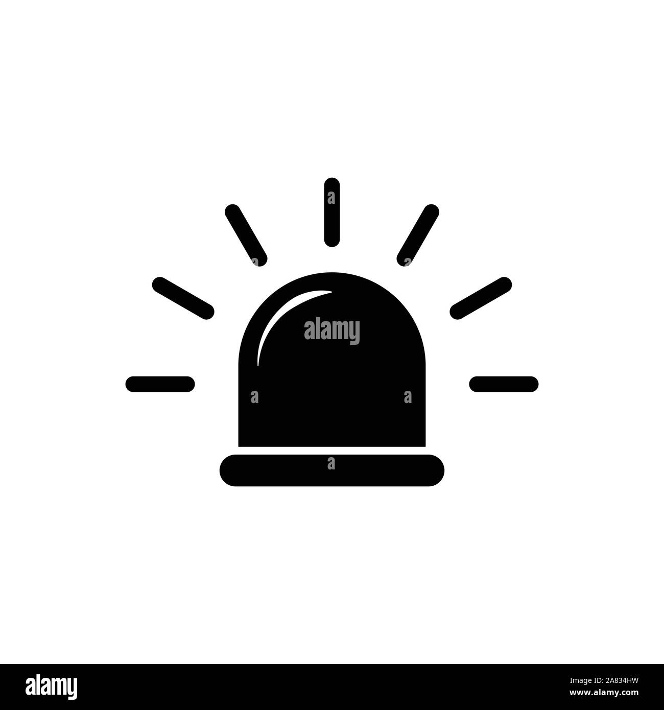 Sirene Symbol vektor Notfall Symbol. Ambulance Schild isolieren auf ...