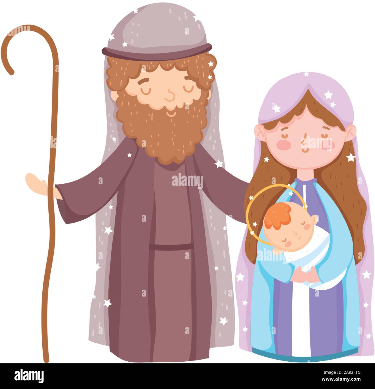 Joseph maria jesus christus cartoon Ausgeschnittene Stockfotos und -bilder - Alamy