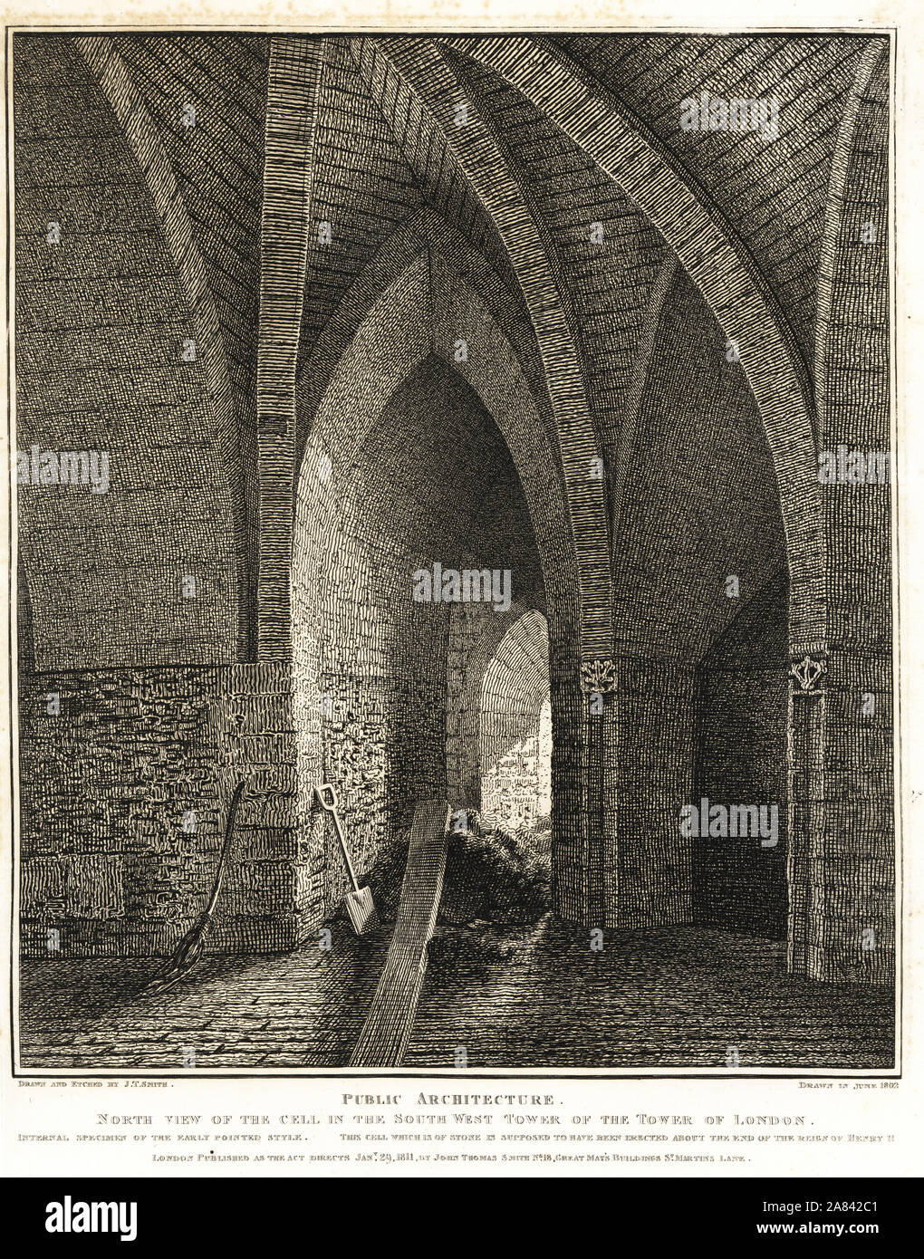 Norden Blick auf die Zelle in der Southwest Tower der Tower von London ...