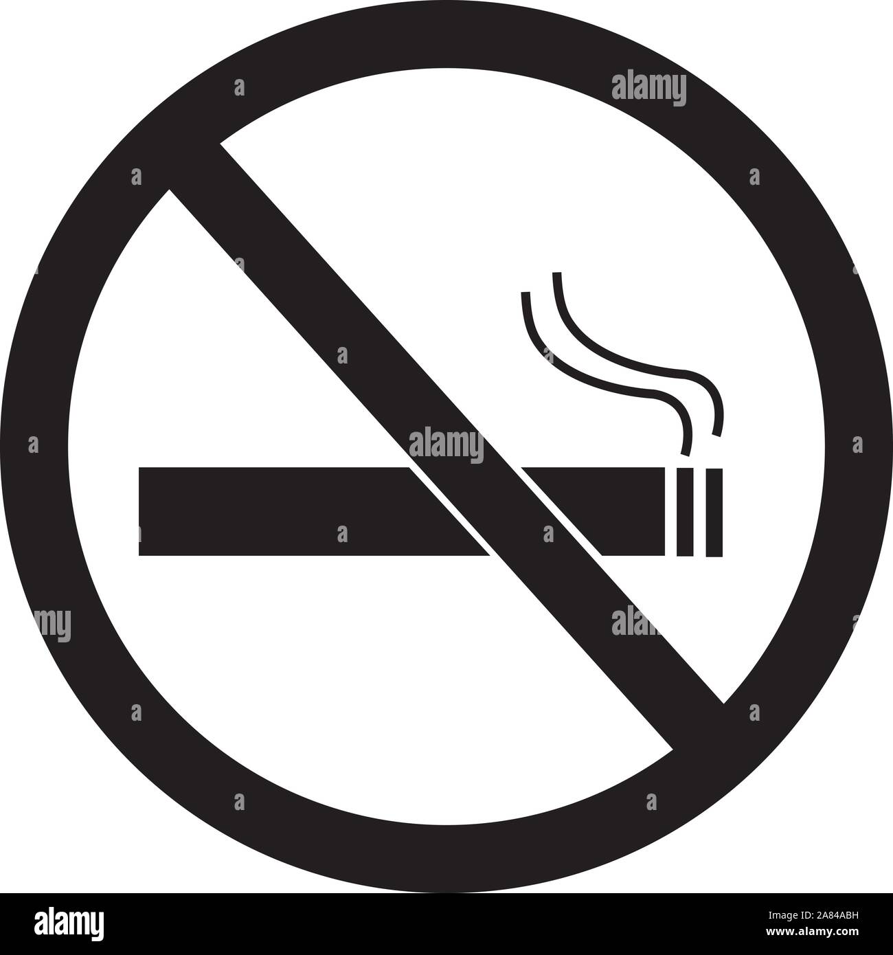 Rauchverbot Schild auf weißem Hintergrund. Symbol für Rauchverbot ...