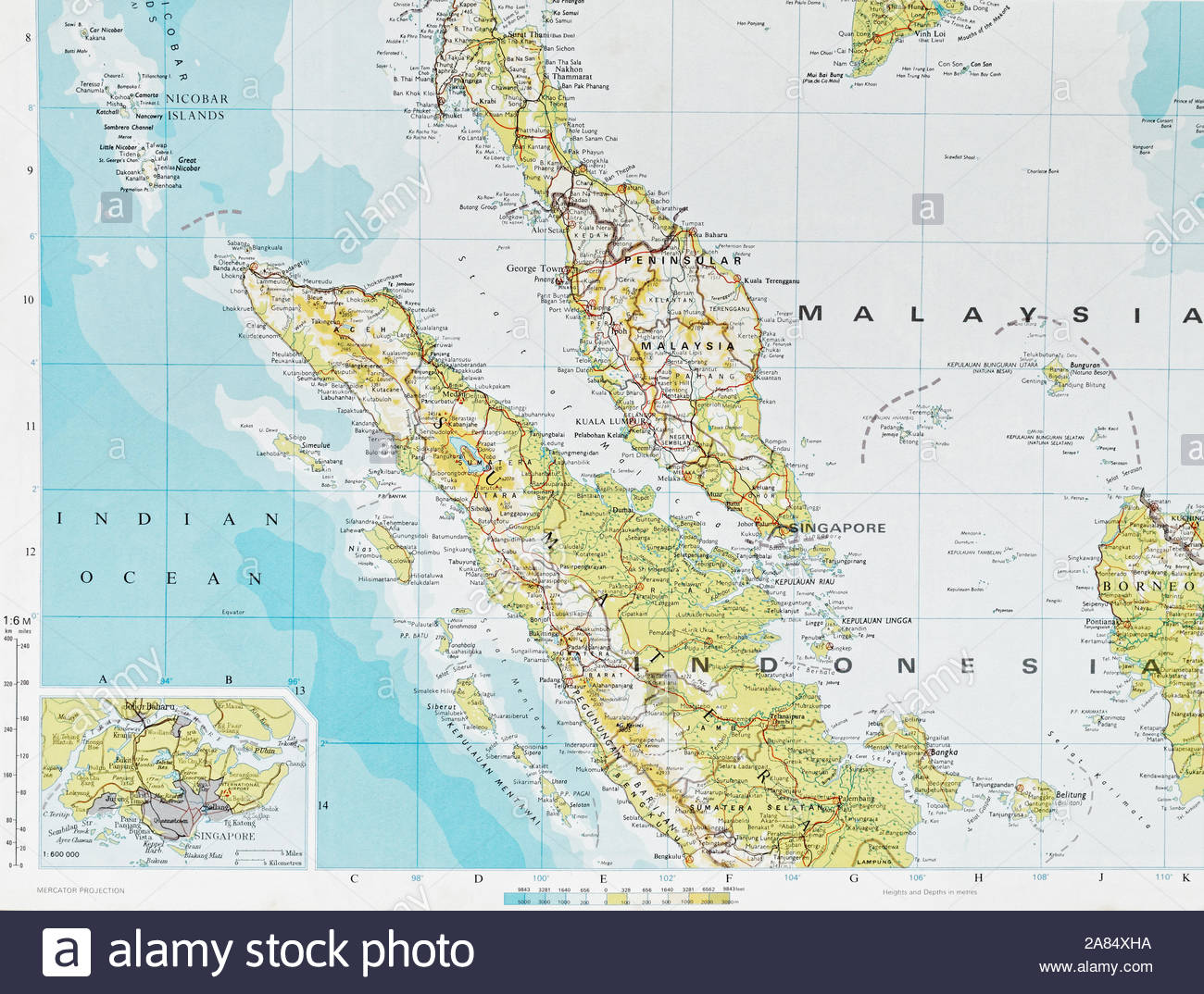Malacca Map Stockfotos und -bilder Kaufen - Alamy