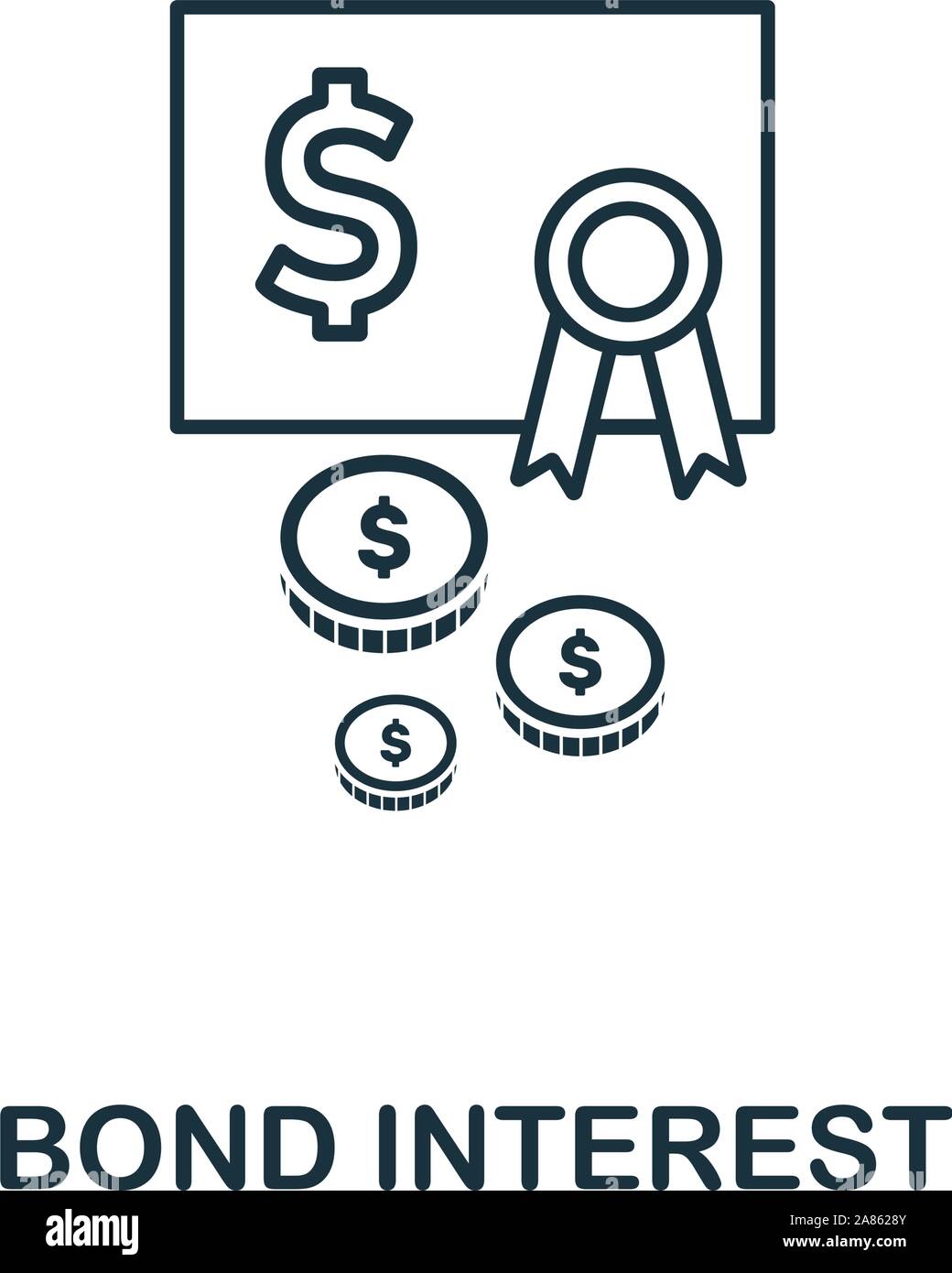 Bond Interesse Symbol Umrisse Stil. Dünne Linie kreative Bond Interesse ...