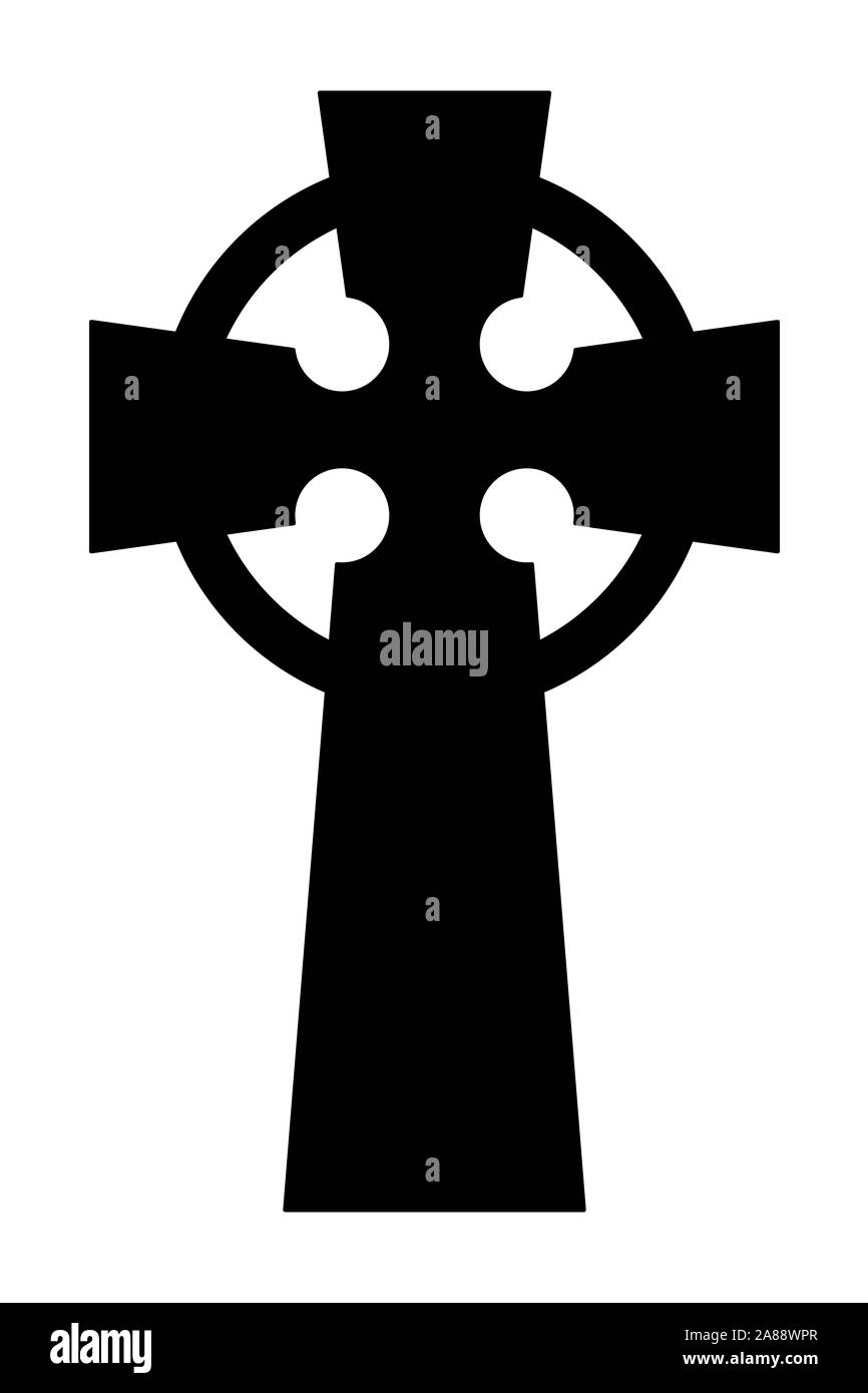 Keltisches kreuz silhouette Schwarzweiß-Stockfotos und -bilder - Alamy