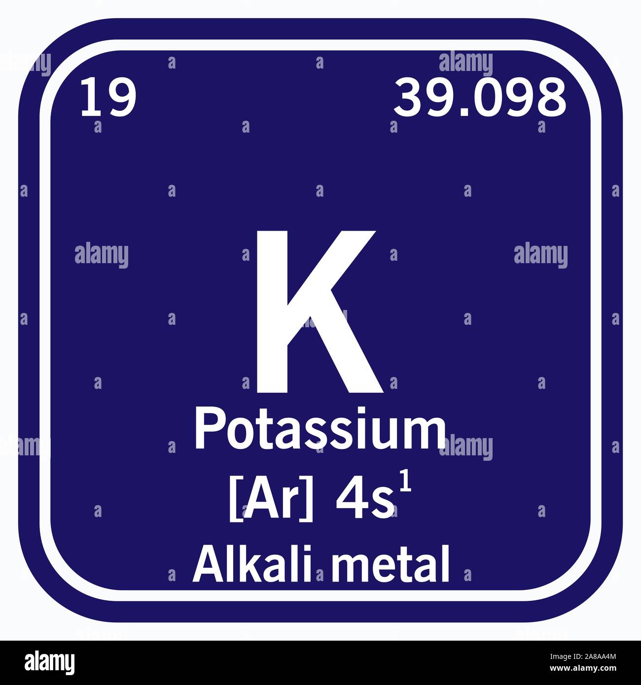 Kalium Periodensystem der Elemente Vektor-illustration eps 10 Stock ...