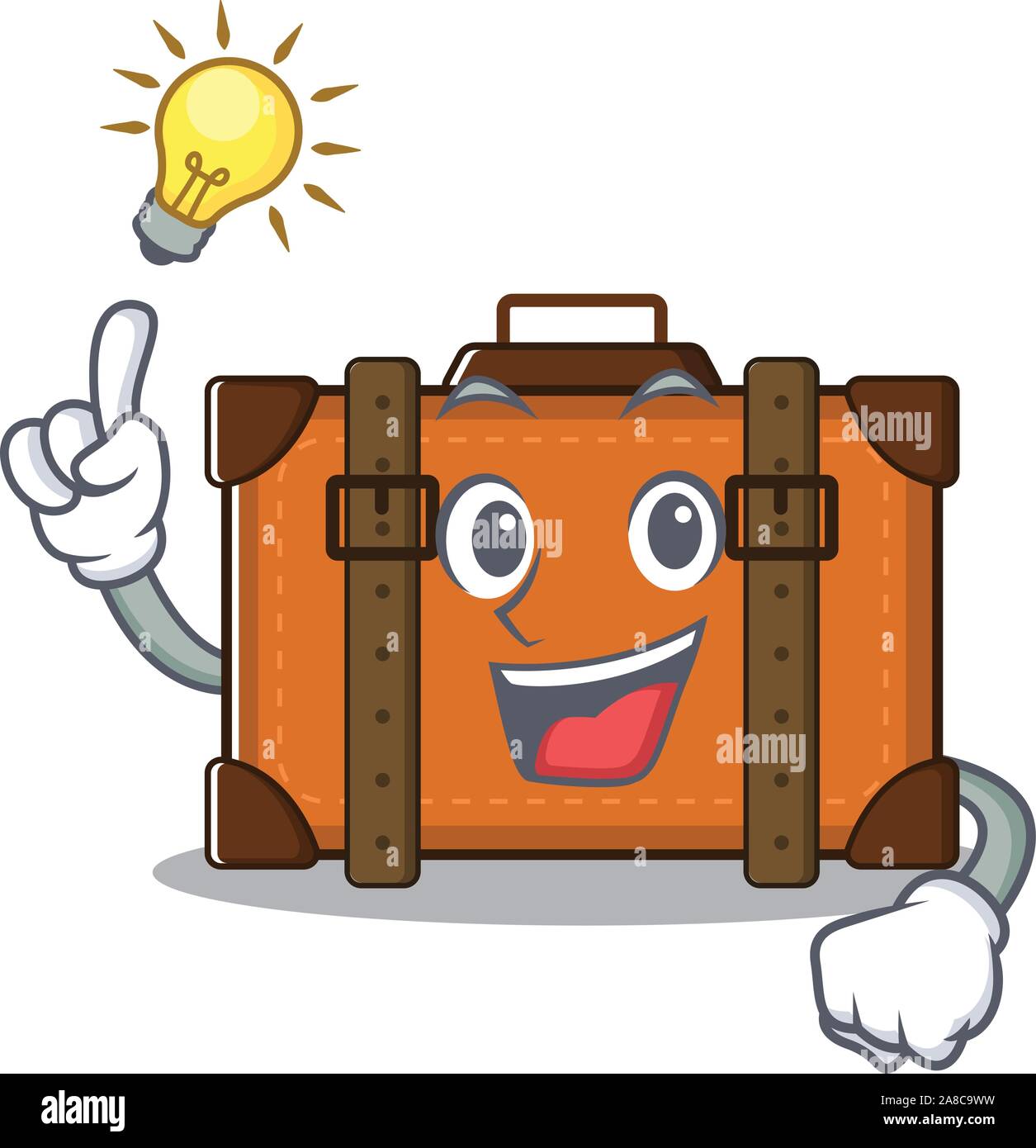 Koffer mit in der Karikatur haben eine Idee Form Stock-Vektorgrafik - Alamy