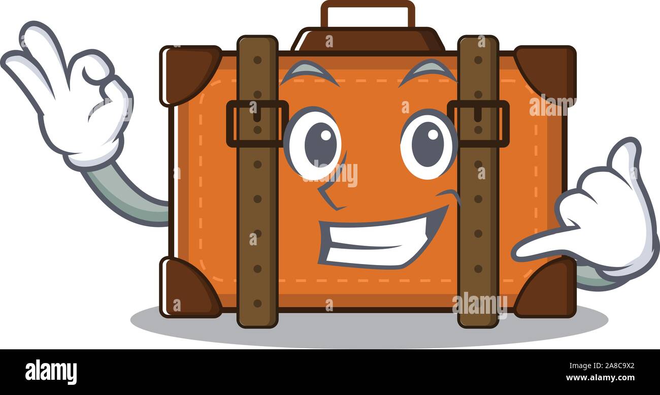 Koffer mit in der Karikatur nennen mich Form Stock-Vektorgrafik - Alamy