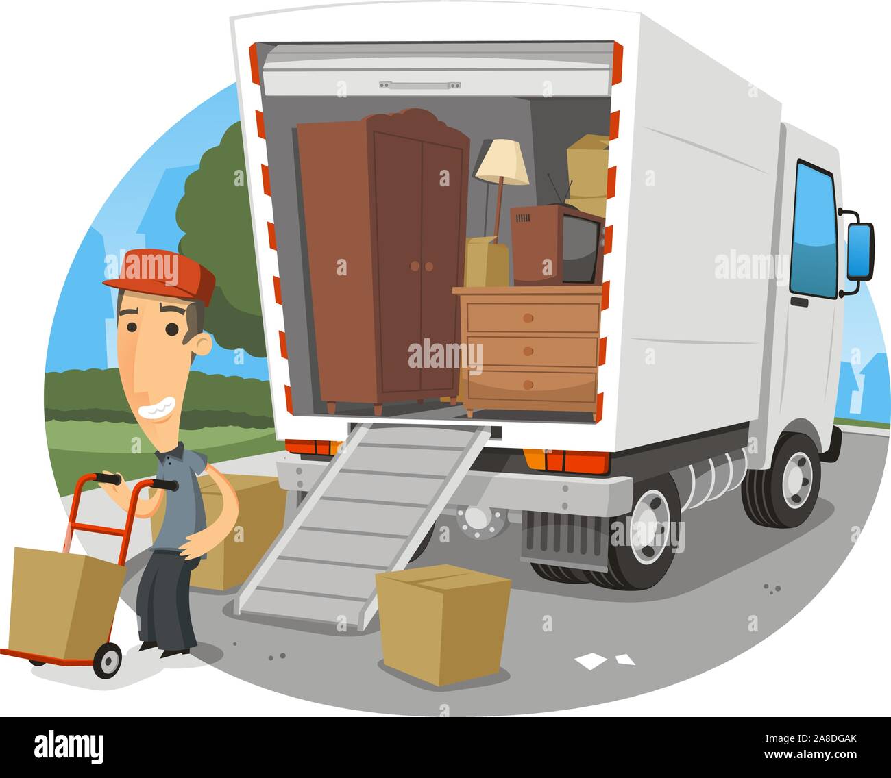 Rental truck Stock-Vektorgrafiken kaufen - Alamy