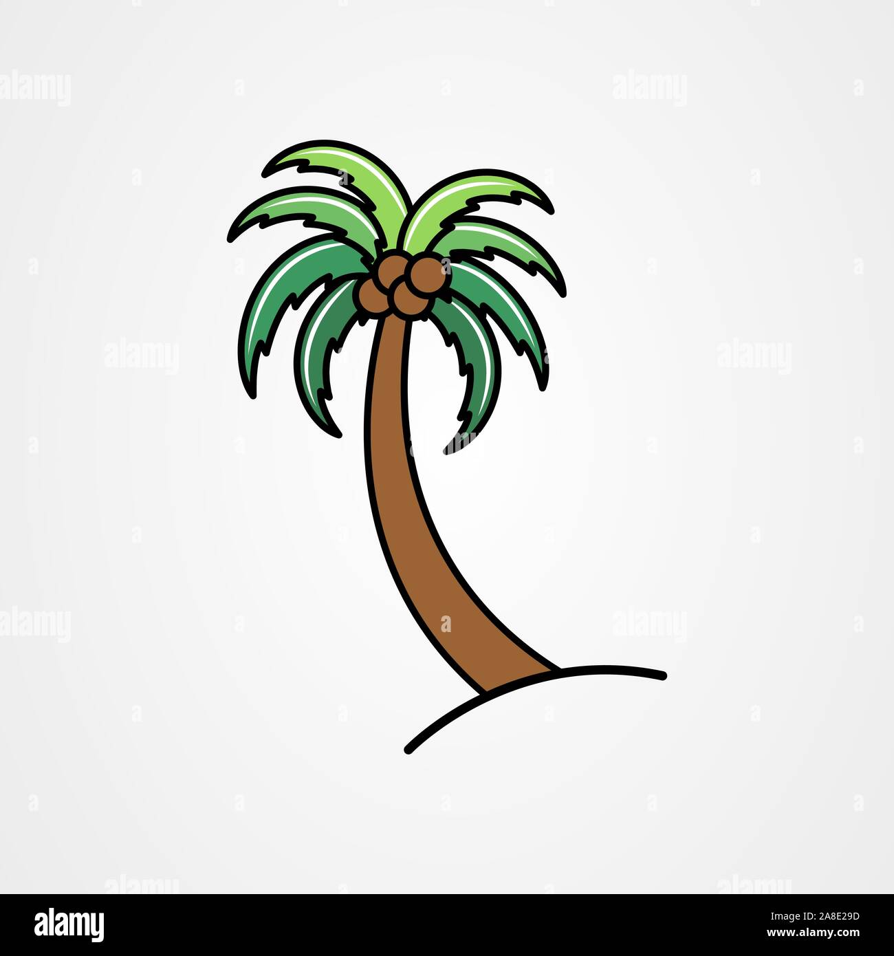 Kokos-, Palm Tree silhouette Symbol. einfache flache Vector ...