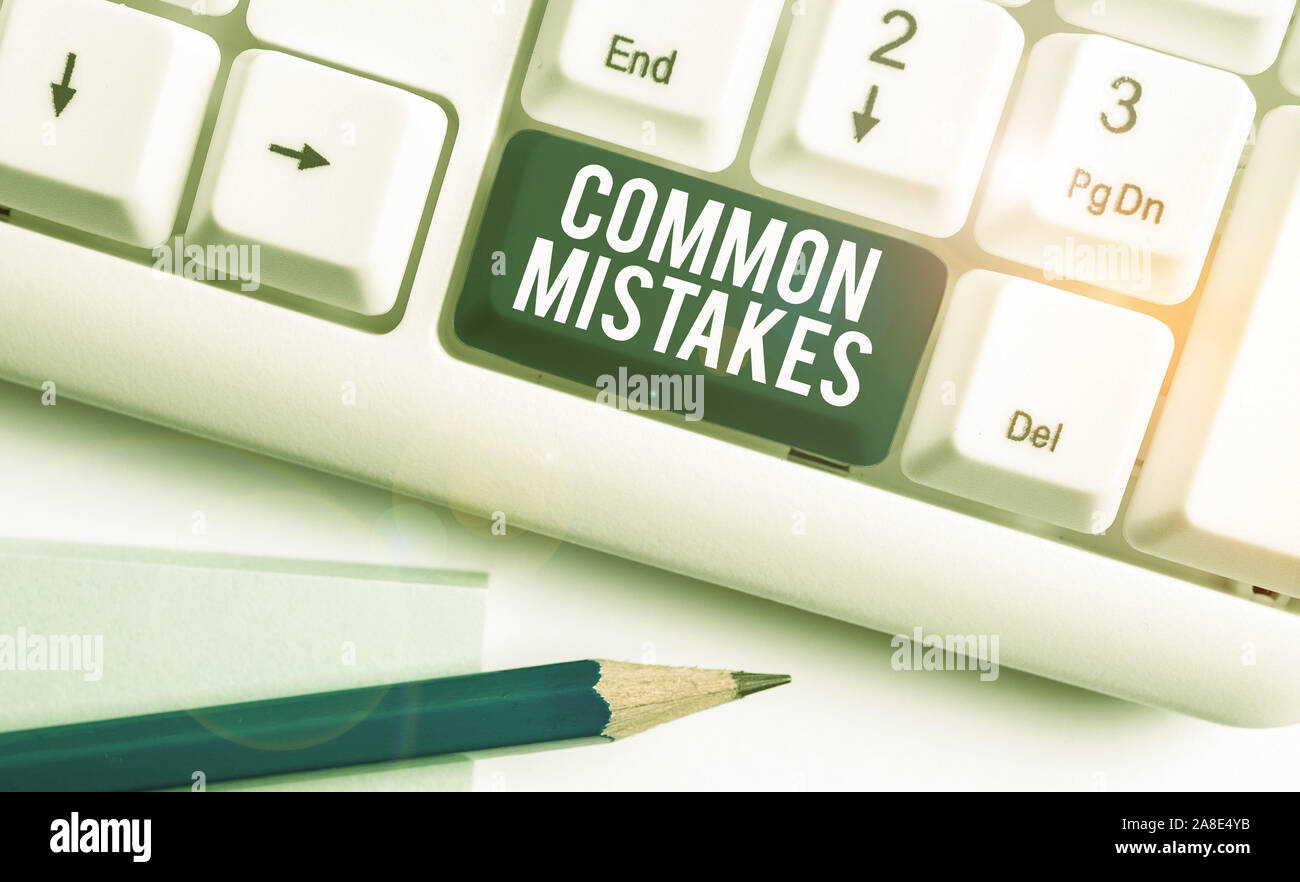 Text zeichen Häufige Fehler angezeigt. Business Foto präsentiert ...