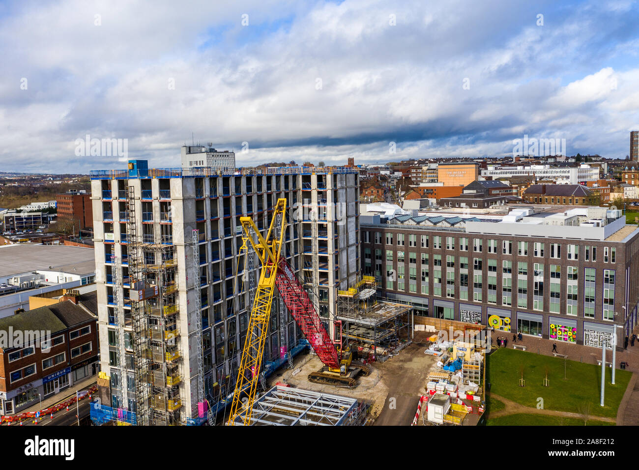 Luftaufnahmen, Overhead Blick auf das Hilton Hotel bauen im Smithfield ...