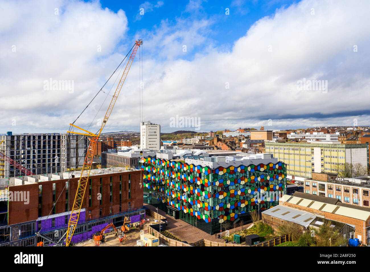 Luftaufnahmen, Overhead Blick auf das Hilton Hotel bauen im Smithfield ...