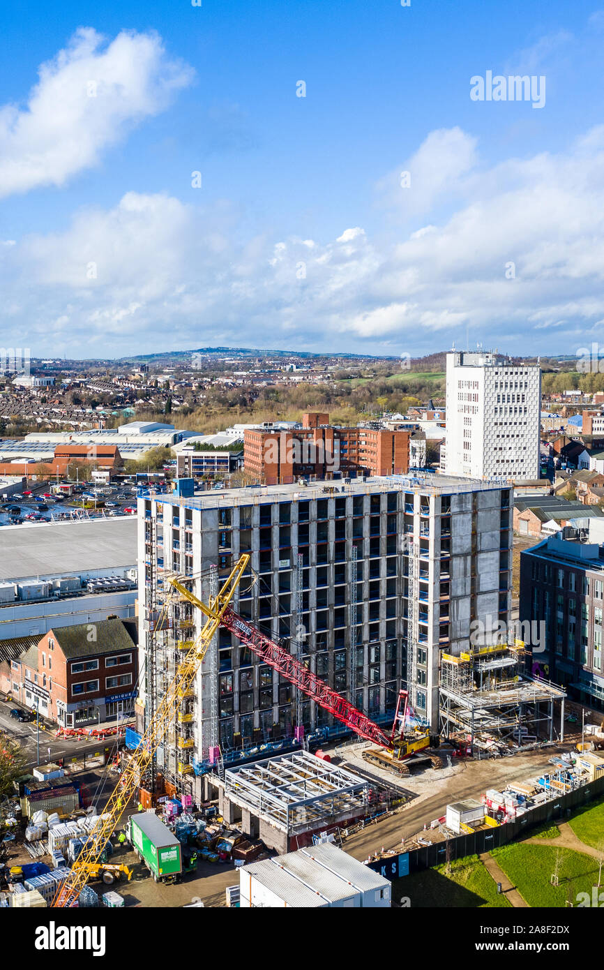 Luftaufnahmen, Overhead Blick auf das Hilton Hotel bauen im Smithfield ...