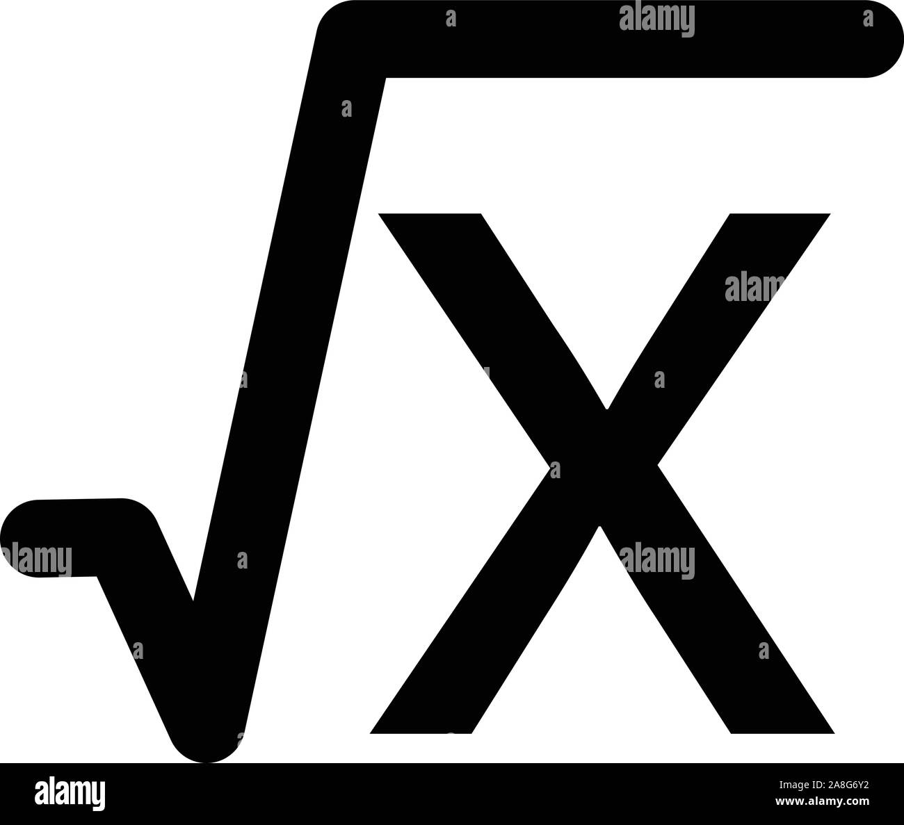 Quadratwurzel Symbol in trendigen Flat Style auf weißem Hintergrund ...