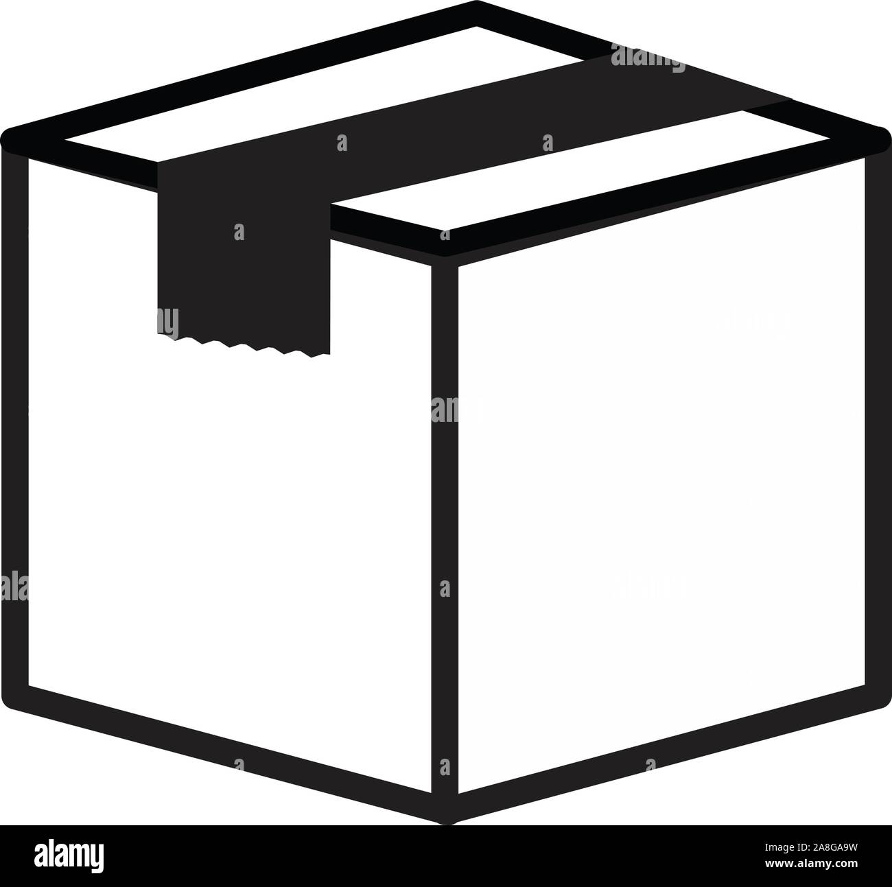 Geschlossene cube box Symbol auf weißem Hintergrund. Flat Style ...