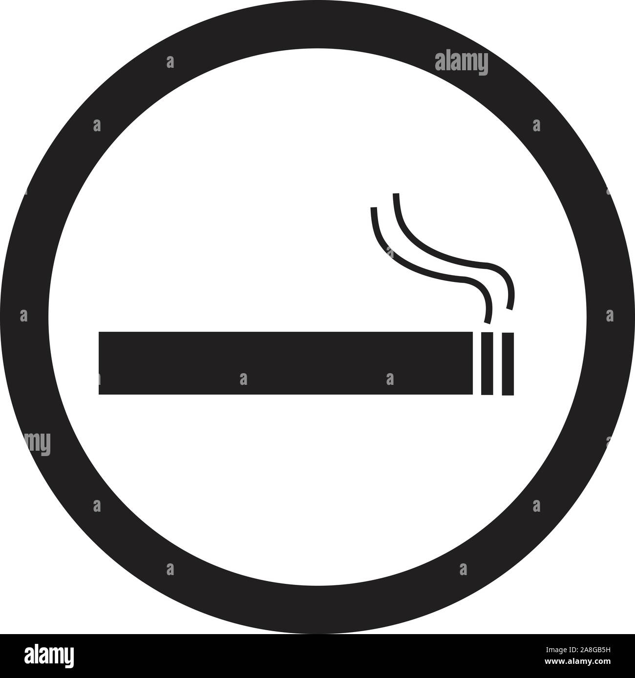 Rauch Bereich Symbol auf weißem Hintergrund. Flat Style. Rauch ein ...