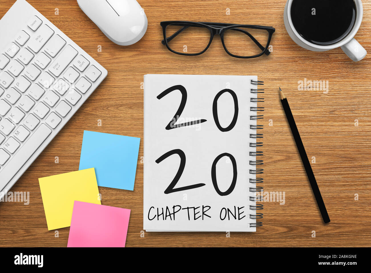 Neues Jahr Auflösung Ziel Liste 2020 - Business Office Schreibtisch mit ...