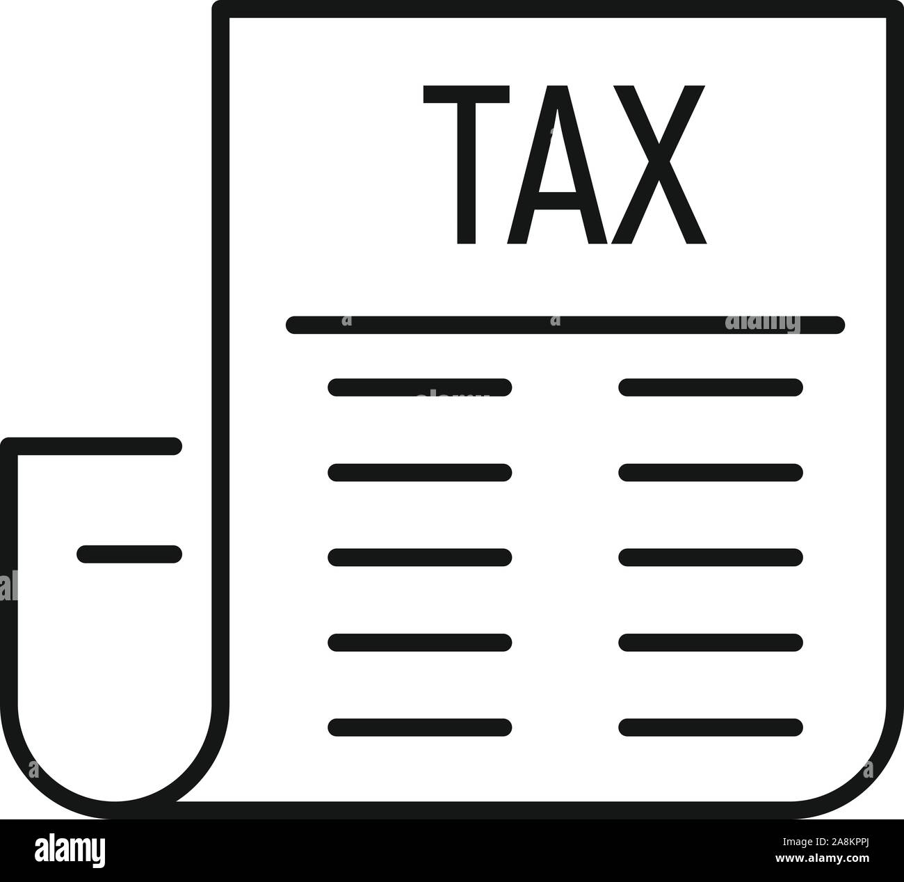 Ust Symbol Papier. Übersicht Steuer Papier vektor Symbol für Web Design ...